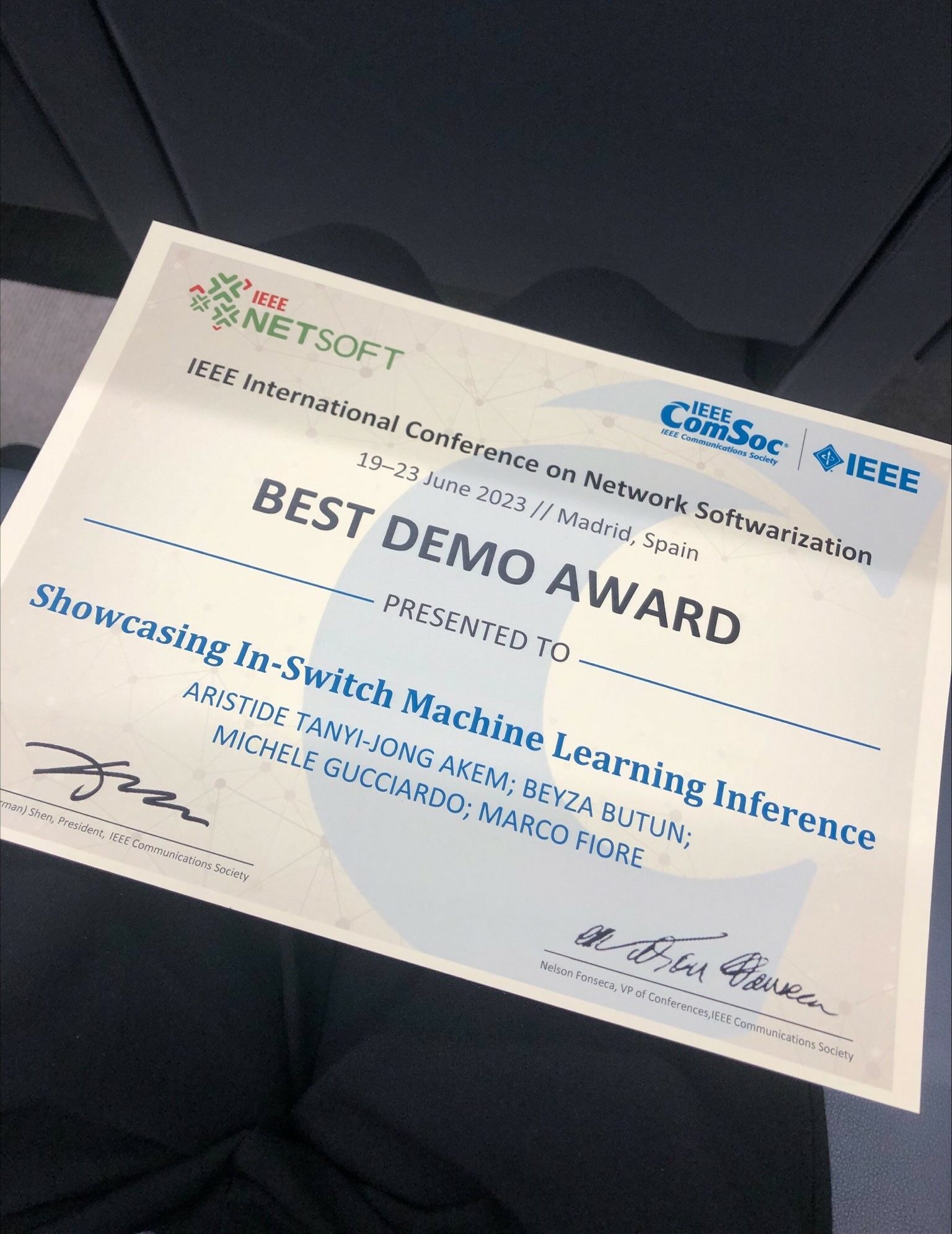 An IMDEA Networks research wins ‘Best Demo Award’ at IEEE NetSoft 2023 - IMDEA Networks : IMDEA ...